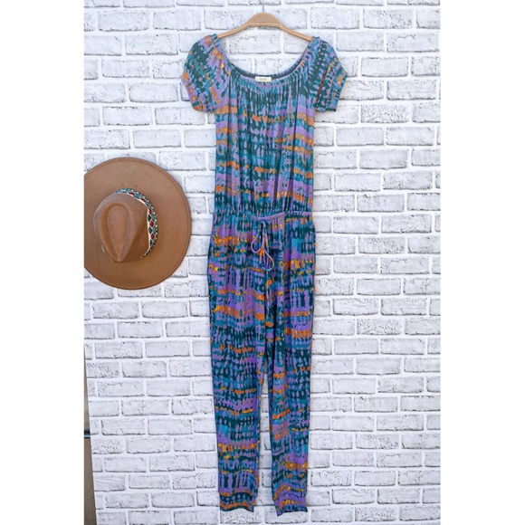 kelzposh | Pants & Jumpsuits | The Jenna Blue Purple Tie Dye Jumpsuit ...